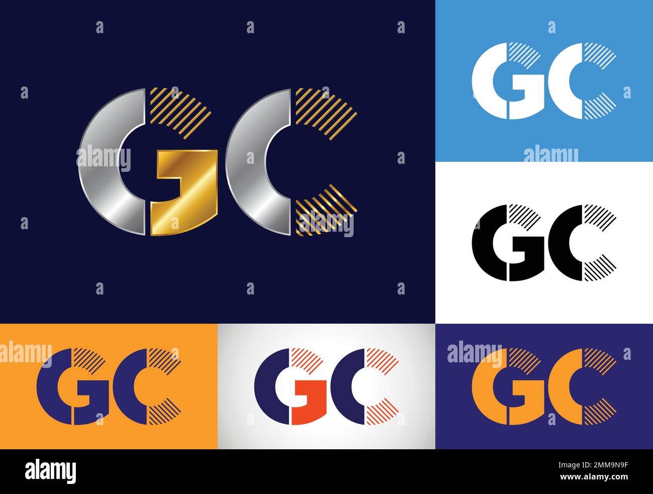 Initial Letter G C Logo Design Vector. Graphic Alphabet Symbol For ...