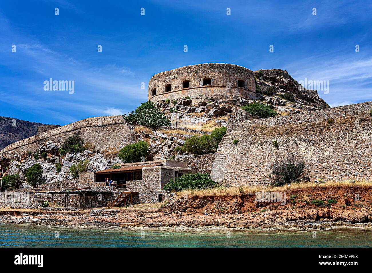 The sea fortress built in the 16th century on the island of Spinalonga ...