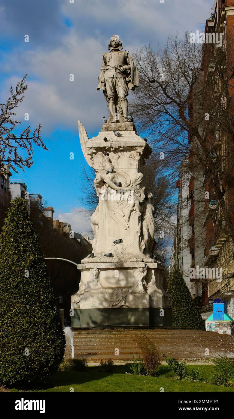 Statue of author Francisco Gómez de Quevedo y Santibáñez Villegas at ...