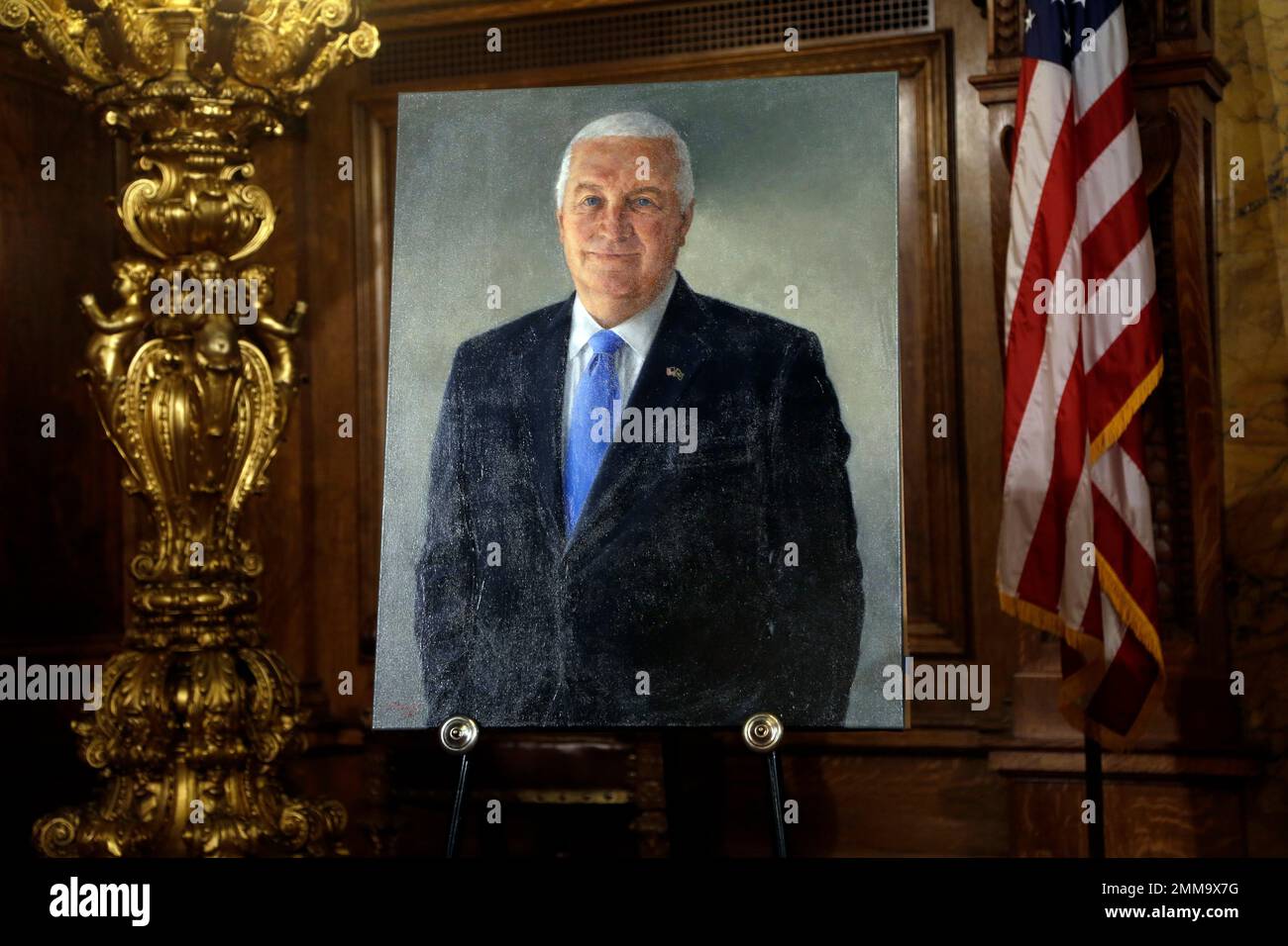 The official portrait of former Pennsylvania Gov. Tom Corbett is shown ...