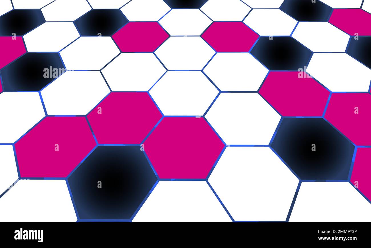 White and pink hexagonal abstract technology background. Vector ...