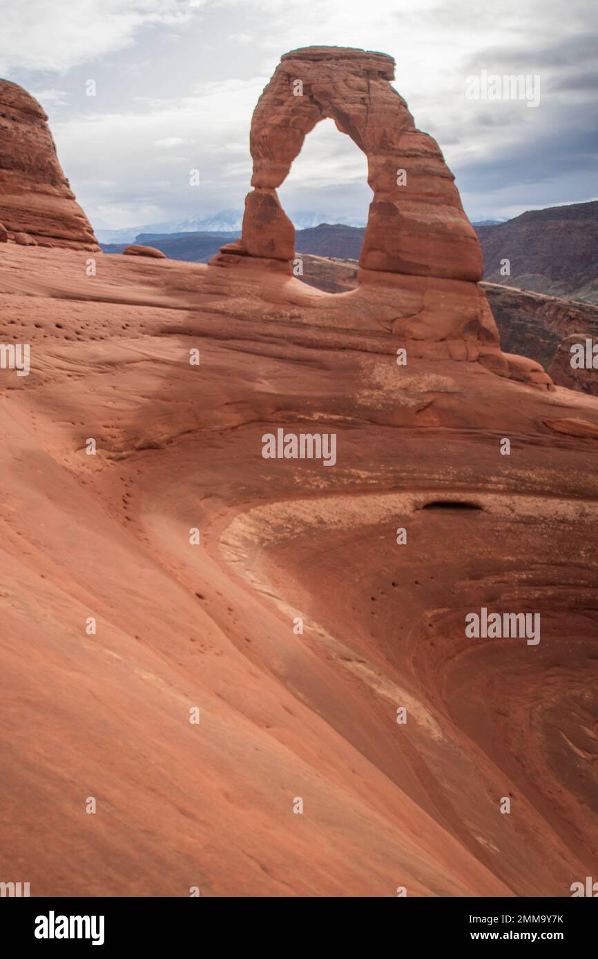 Delicate Arch is an icon of Arches National Park in Utah, USA Stock ...