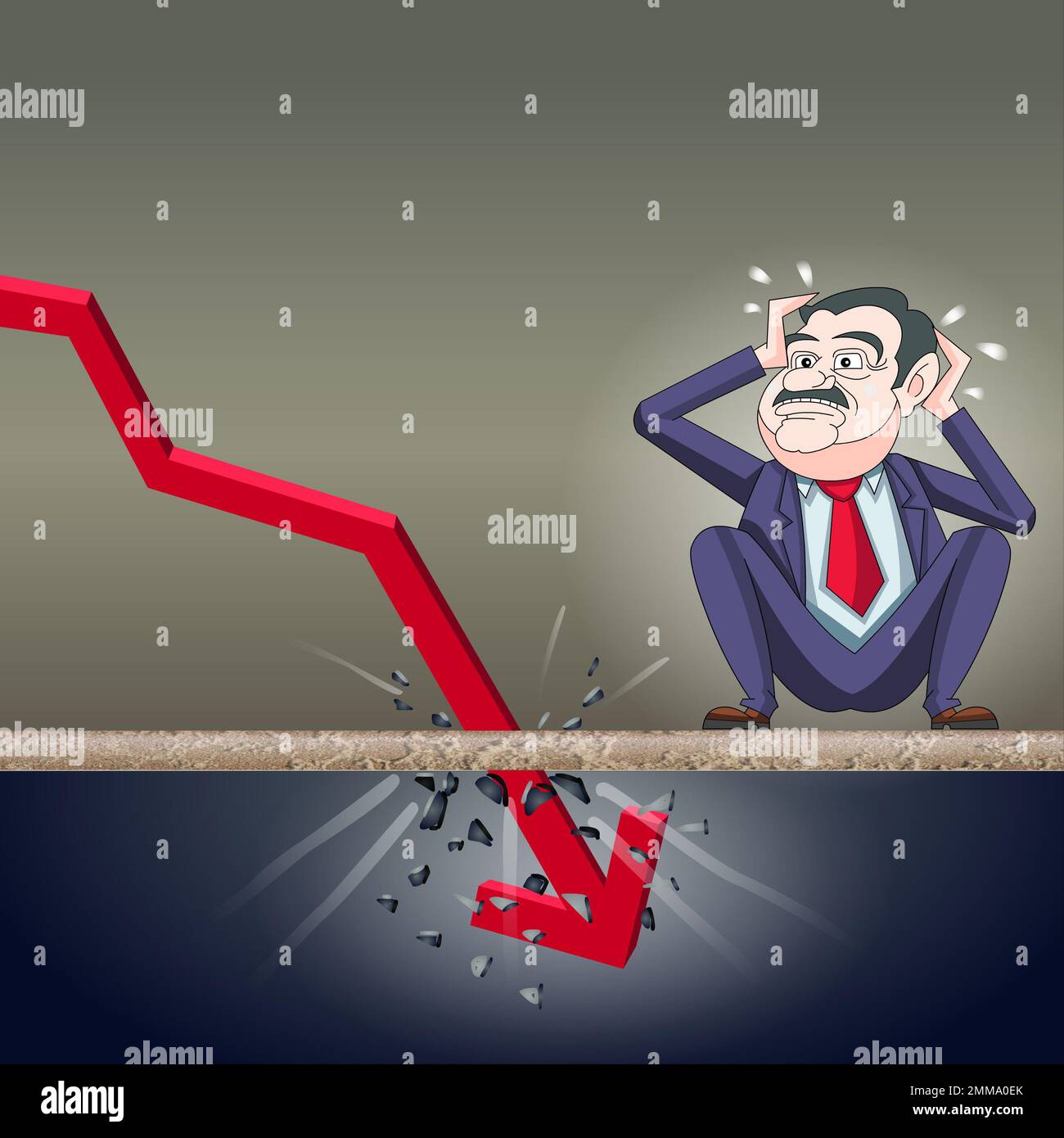 Cartoon stock market crash hi-res stock photography and images - Alamy
