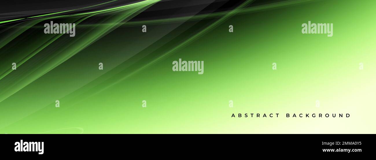 Black and green abstract wide banner design with halftone lines. Vector ...