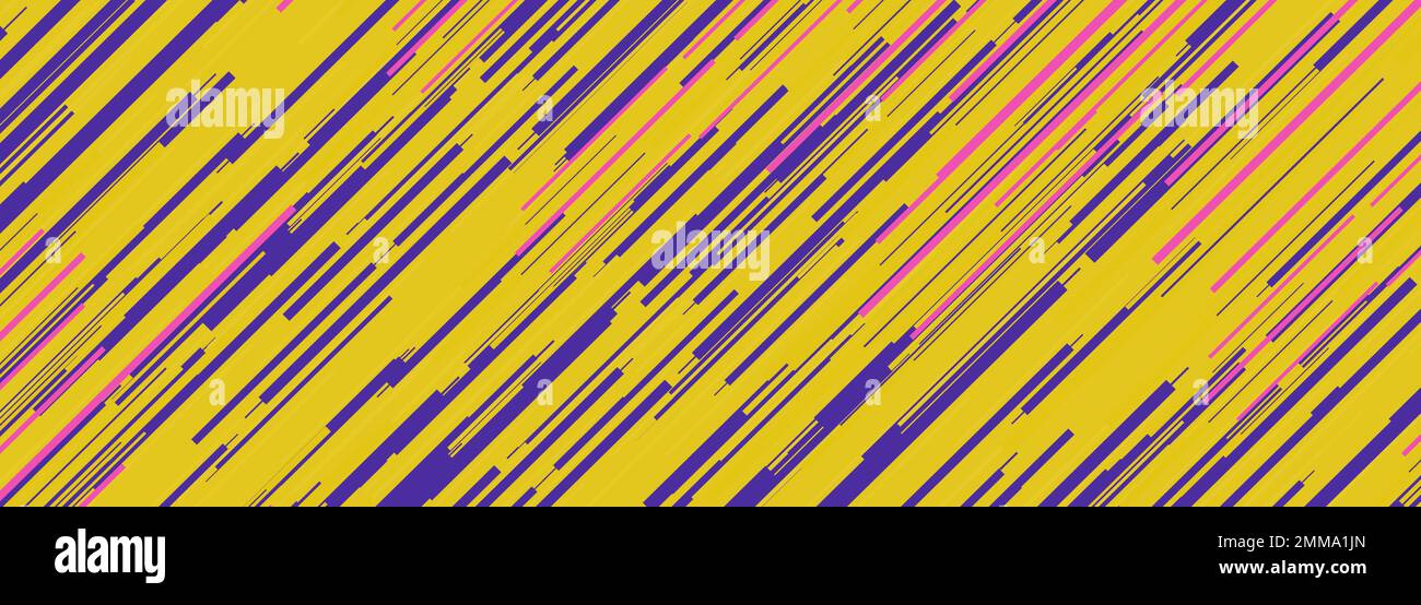 Abstract modern striped yellow wide banner design with colored diagonal ...