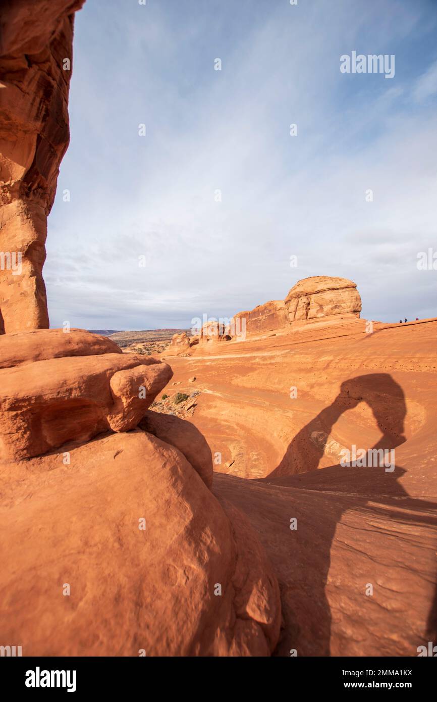 Delicate Arch is an icon of Arches National Park in Utah, USA Stock ...
