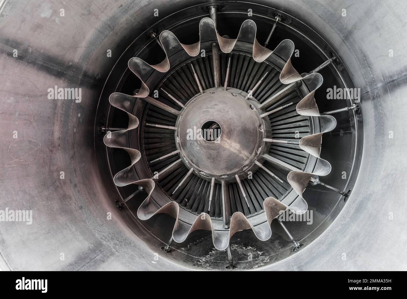Detail of a historic turbofan engine Stock Photo - Alamy