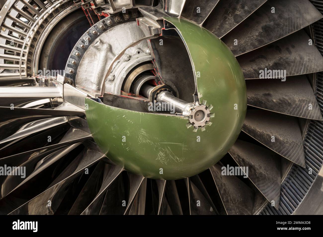 Detail of a historic turbofan engine Stock Photo - Alamy
