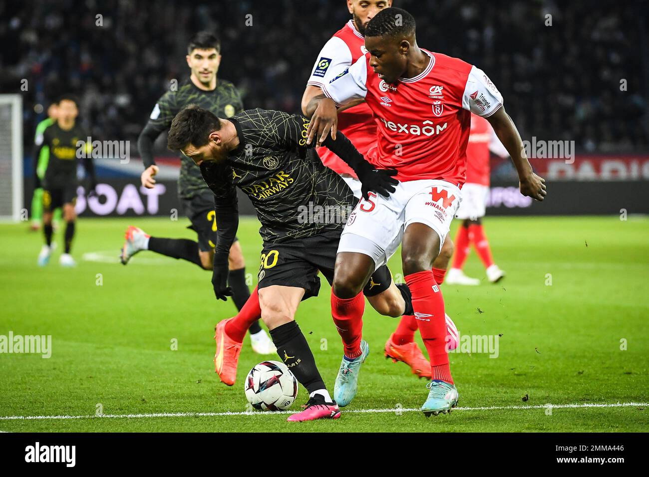 Paris, France. 29th Jan, 2023. Lionel (Leo) MESSI of PSG and Marshall ...