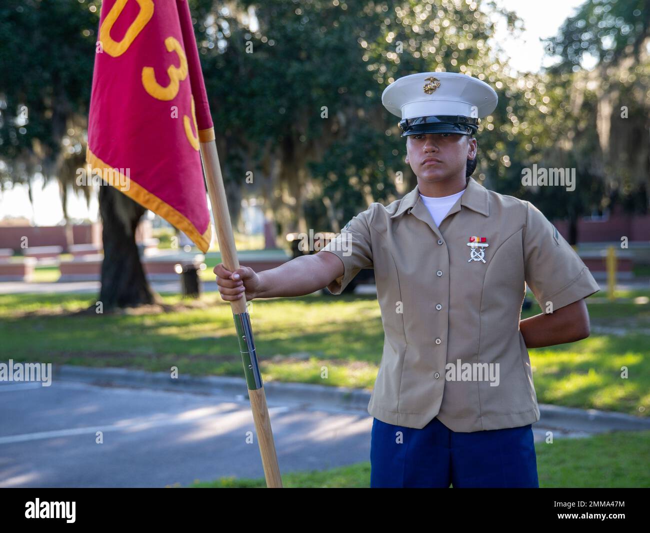 U.S. Marine Corps Pfc. Ariel R. Weaver, a native of Axis, Alabama, with ...