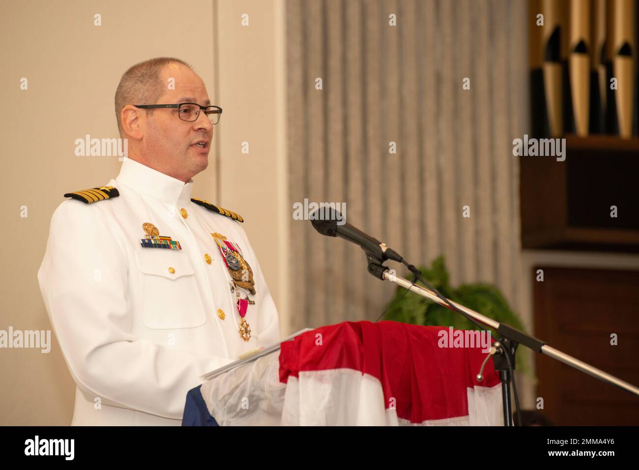 KINGS BAY, Ga. (Sep. 16, 2022) Capt. John Cage, outgoing commodore of ...