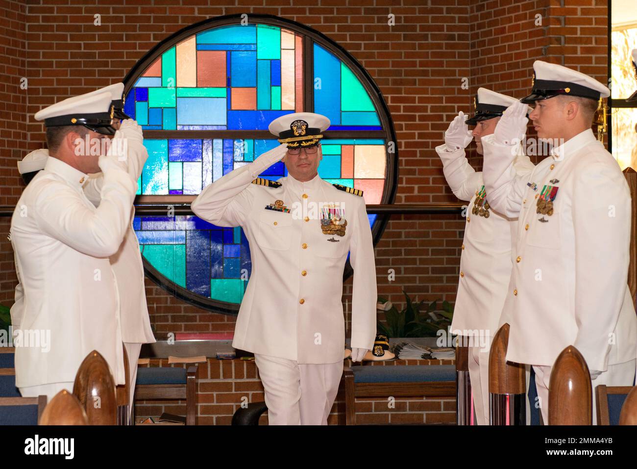 KINGS BAY, Ga. (Sep. 16, 2022) Capt. John Cage, outgoing commodore of ...