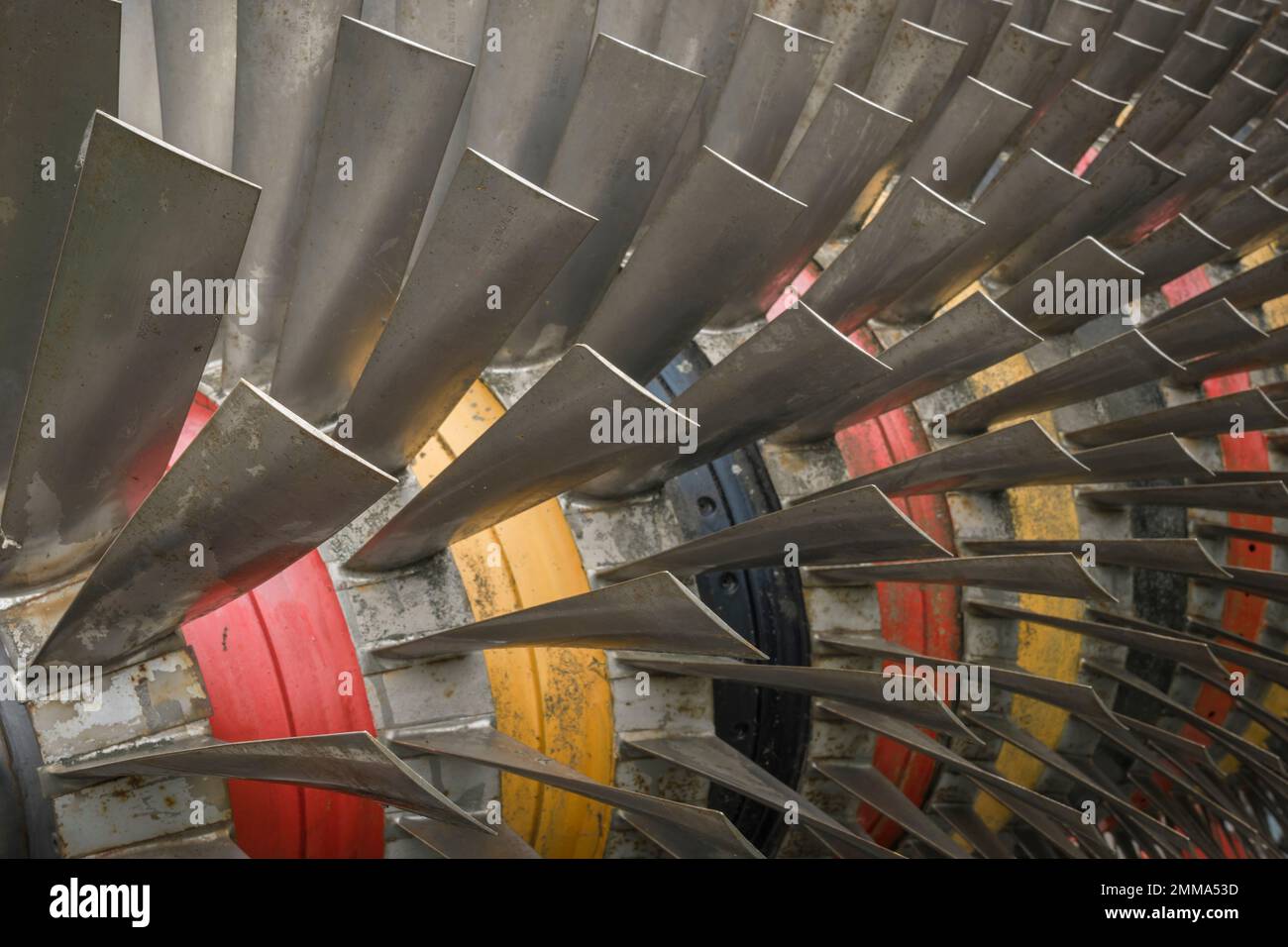 Detail of a historic turbofan engine Stock Photo - Alamy