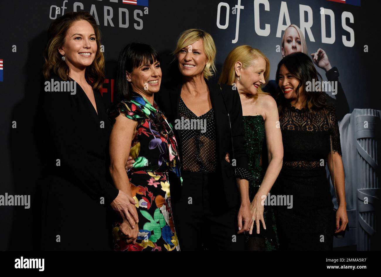 From left, "House of Cards" cast members Diane Lane, Constance Zimmer ...