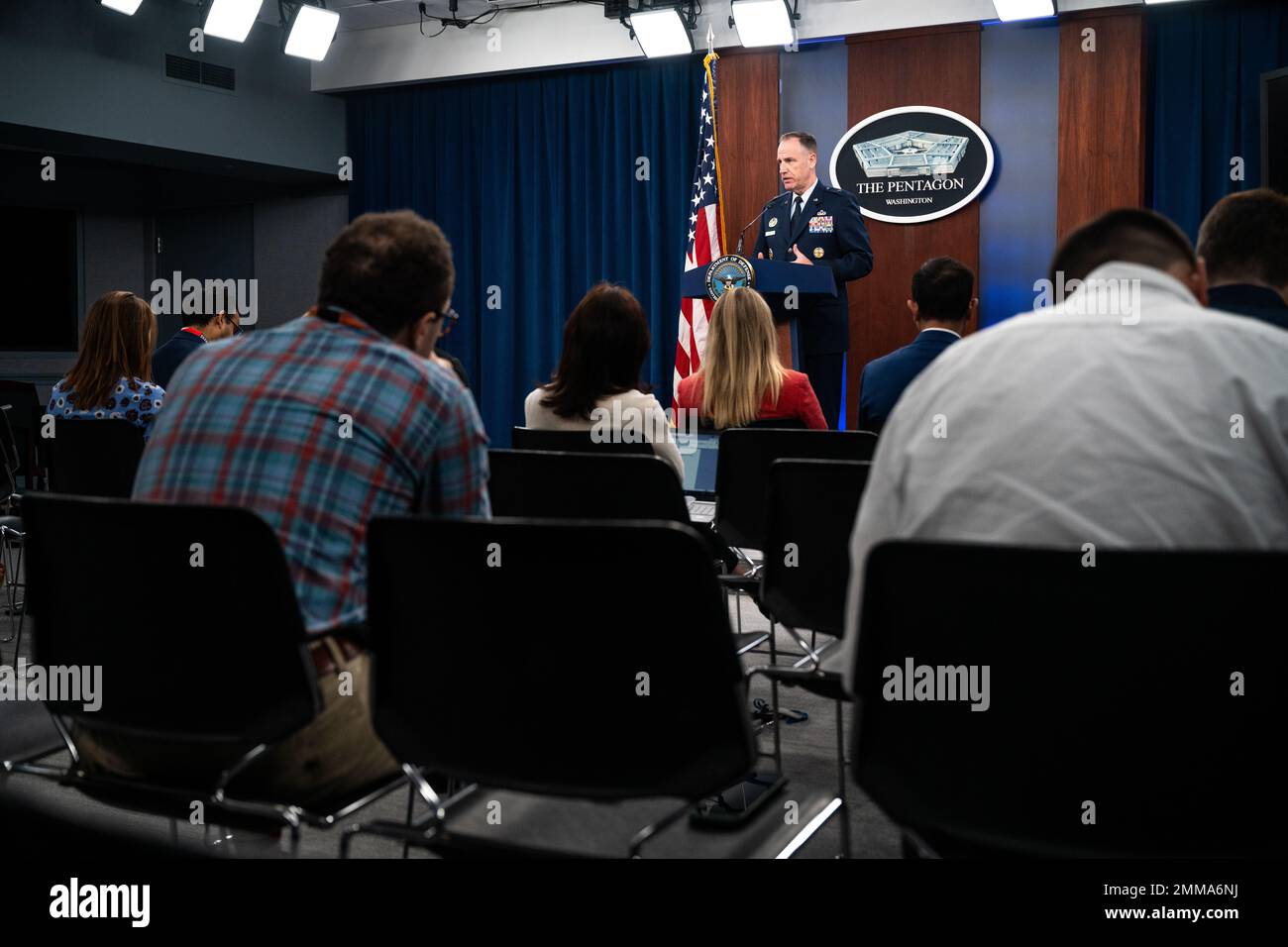 Pentagon Press Secretary Air Force Brig. Gen. Pat Ryder briefs the ...