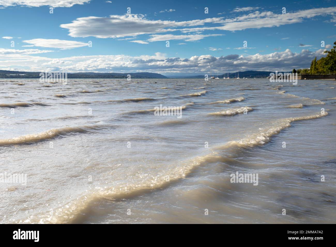Foehn weather with storm and clear visibility in Meersburg, Lake ...