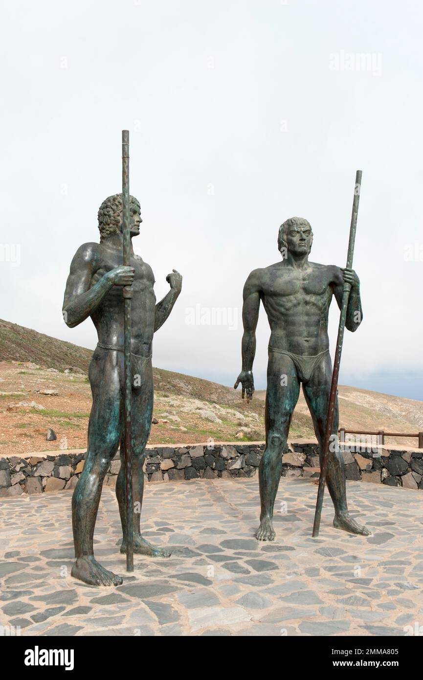 Guanches, ancient Canarians, larger-than-life bronze warrior statues ...