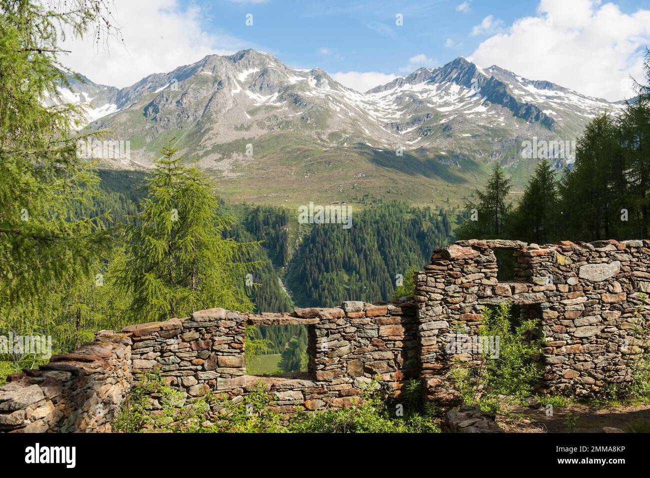 Ruin, smelting works, show mine, Knappensteig, Prettau, Predoi, Ahrntal, Valle Aurina, Pustertal ...