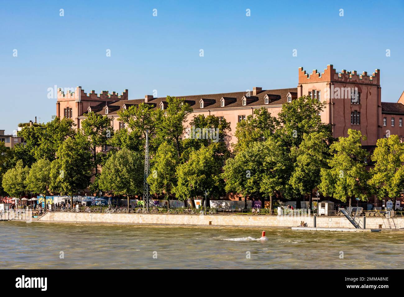 Cultural Centre Kaserne Basel on the banks of the Rhine, Rhine, Old ...