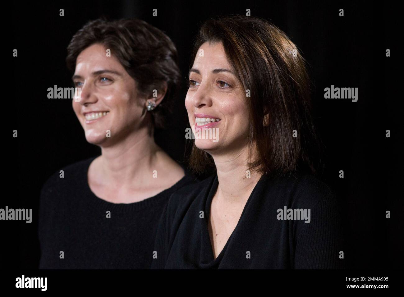 Filmmakers Moira Demos, left, and Laura Ricciardi talk during an ...