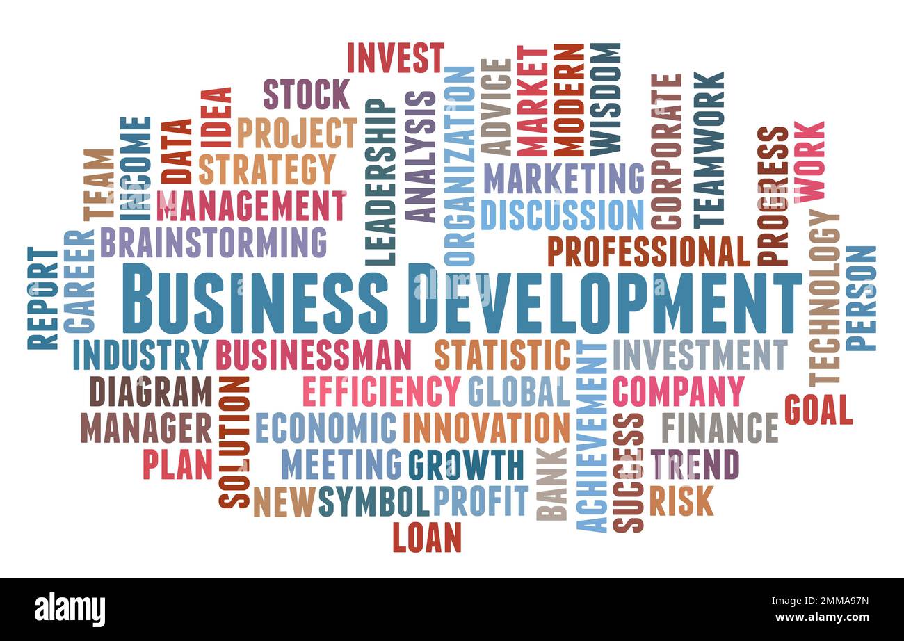 Business Development word cloud concept on white background Stock Photo ...