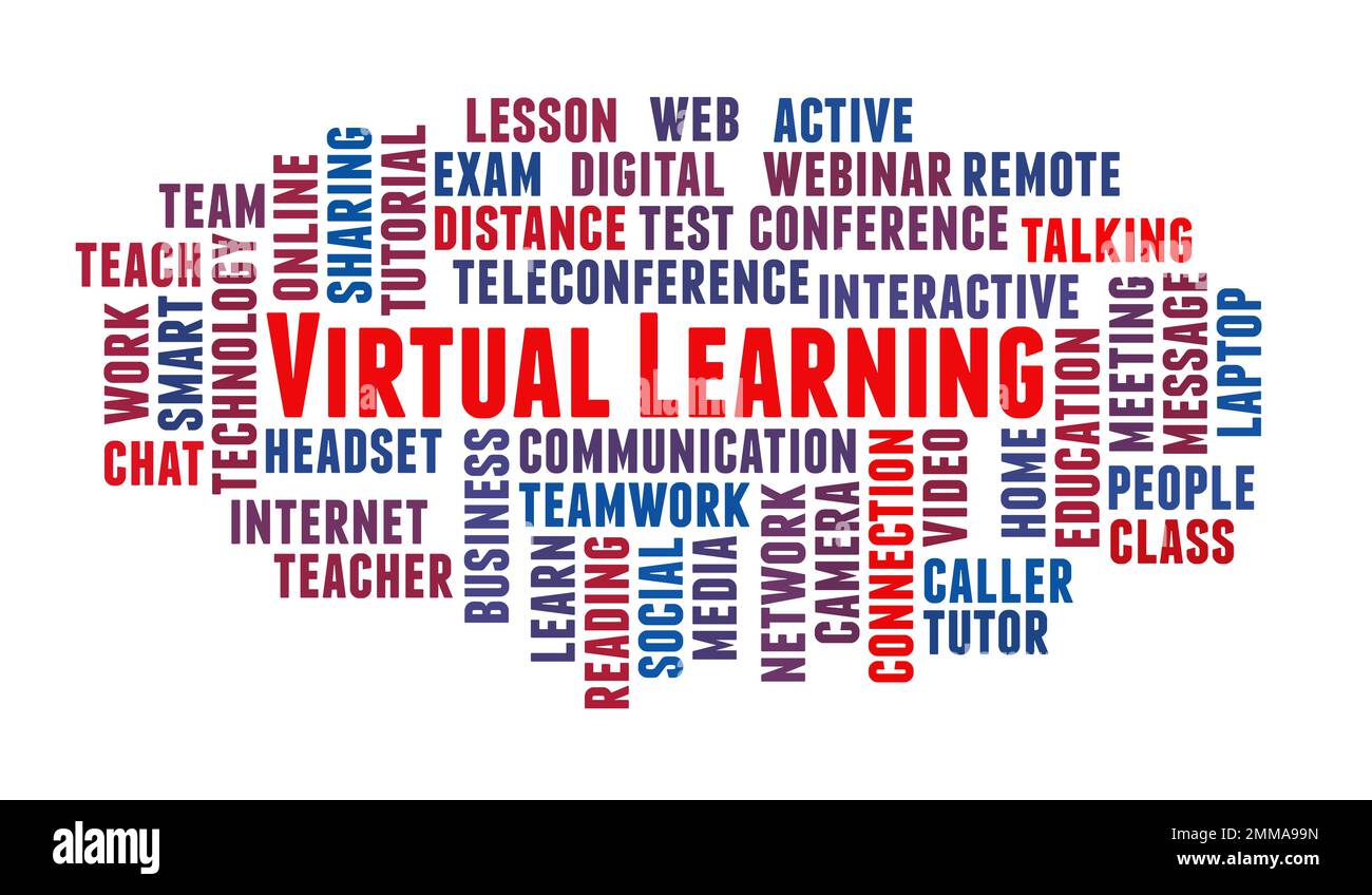Virtual Learning word cloud concept on white background Stock Photo - Alamy