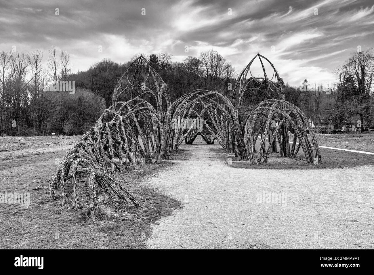 Willow Palace in the Nethe Valley, imposing structure made of willow ...