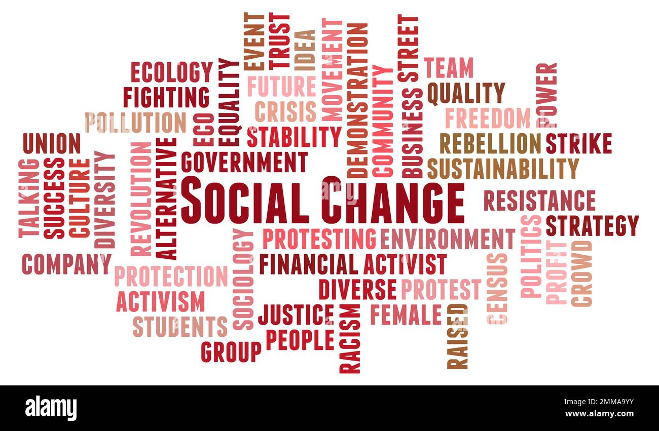Social Change word cloud concept on white background Stock Photo - Alamy