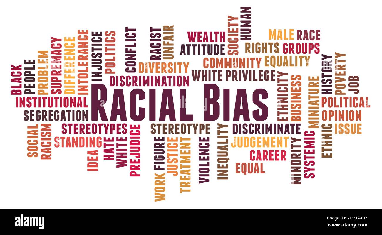 Racial Bias word cloud concept on white background Stock Photo - Alamy