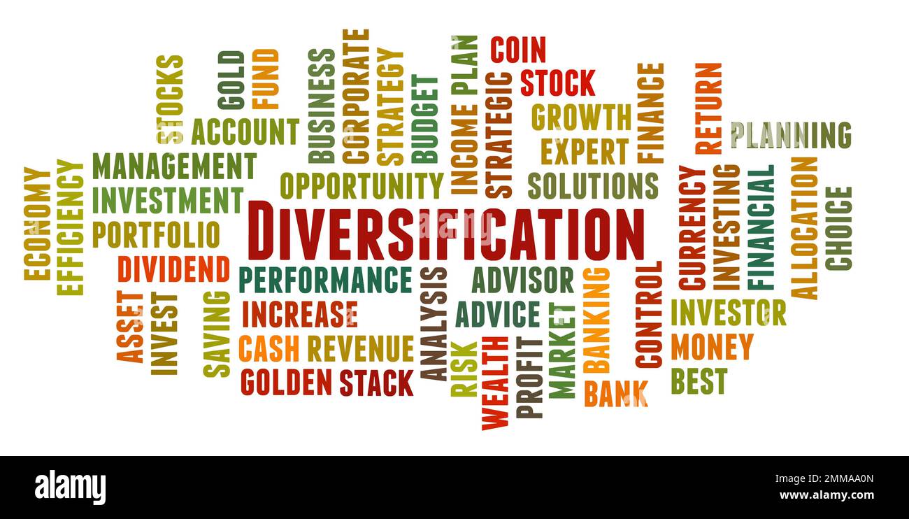 Diversification word cloud concept on white background Stock Photo - Alamy