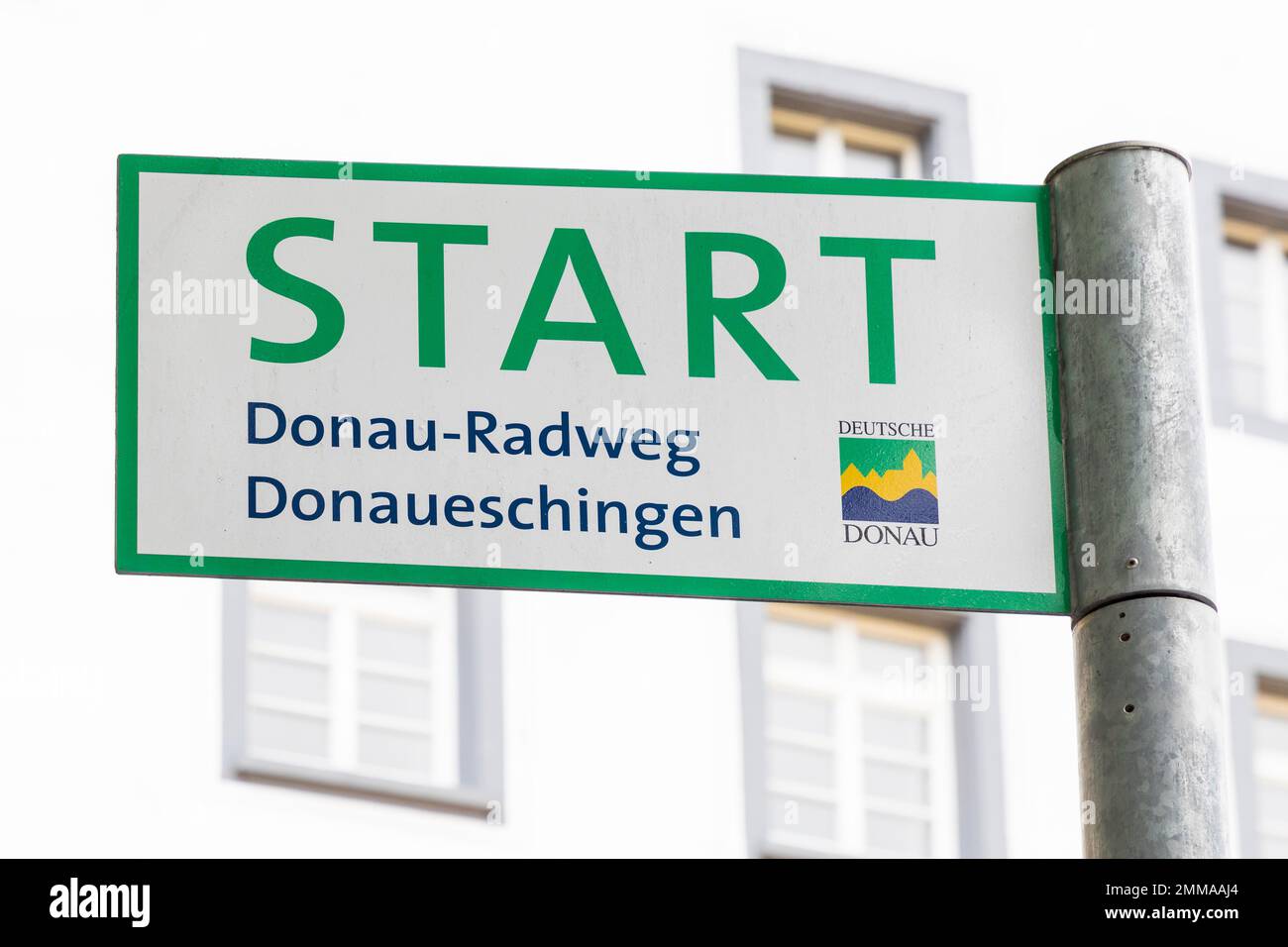 Sign Start of the Danube Cycle Path, Donaueschingen, Black Forest ...
