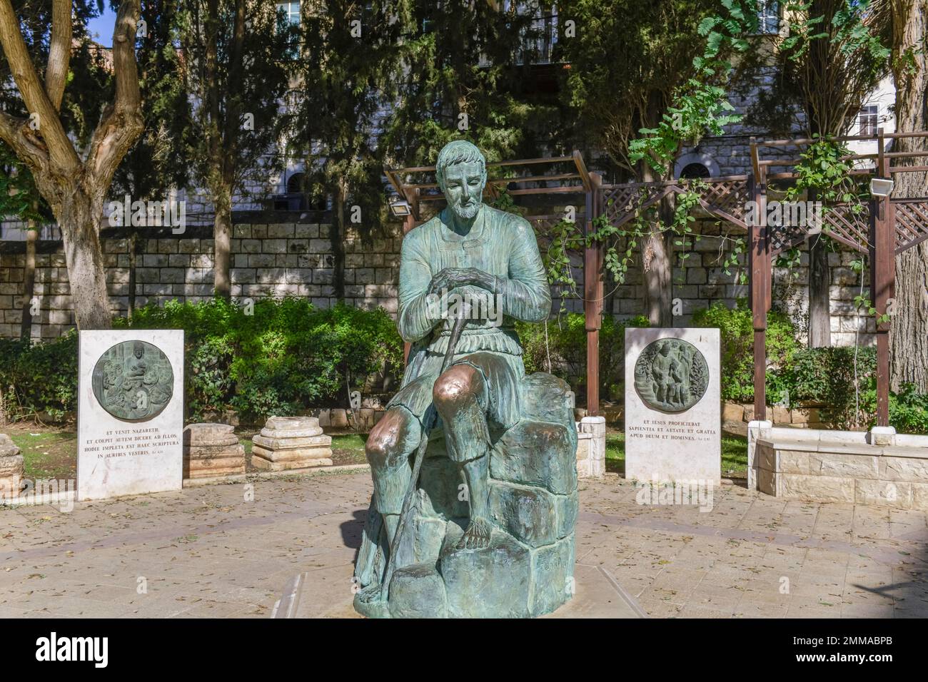 Bronze statue of Saint Joseph, Nazareth, Israel Stock Photo - Alamy