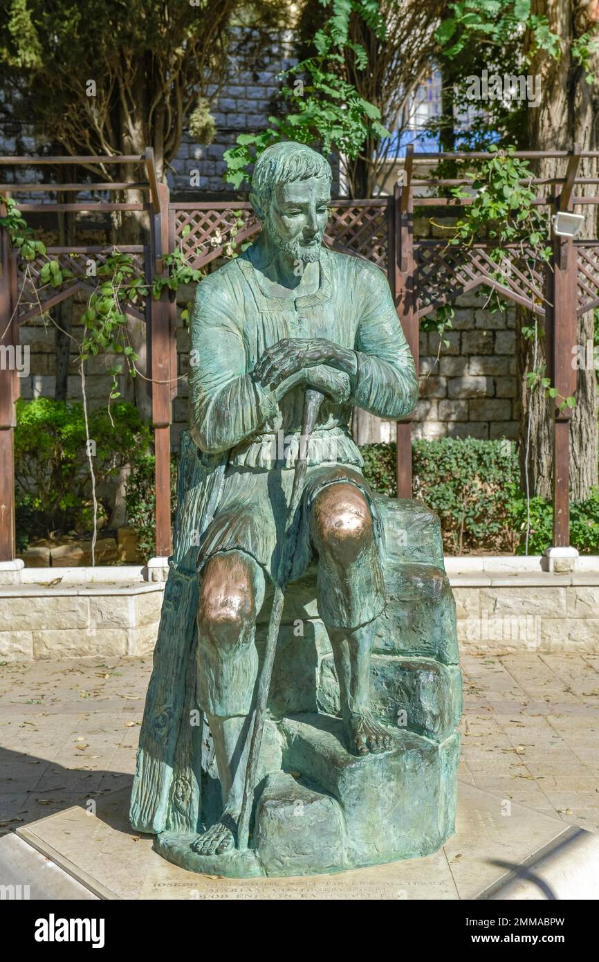 Bronze statue of Saint Joseph, Nazareth, Israel Stock Photo - Alamy