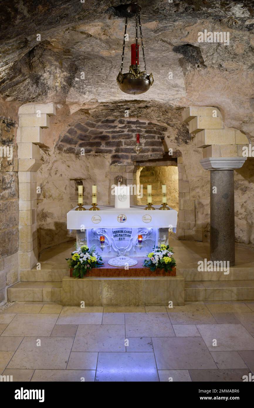 Annunciation Grotto, Basilica of the Annunciation, Nazareth, Israel ...