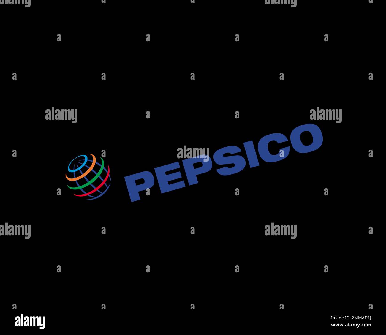 PepsiCo, rotated, black background, logo, brand name Stock Photo - Alamy