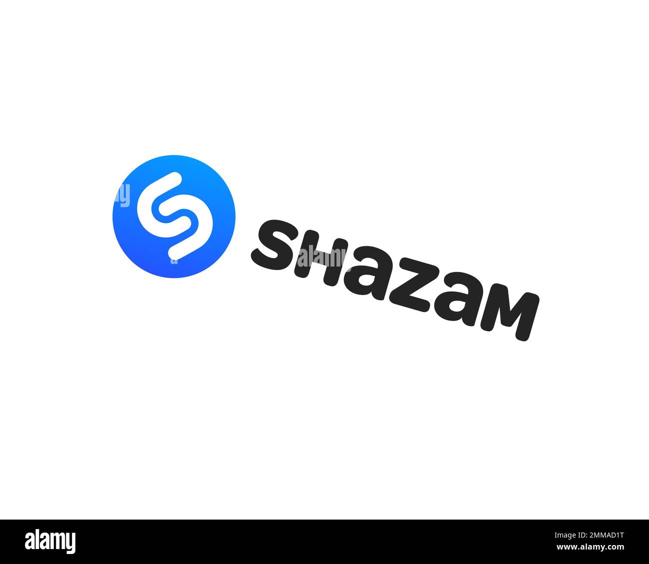 Shazam (application), rotated, white background, logo, brand name Stock ...