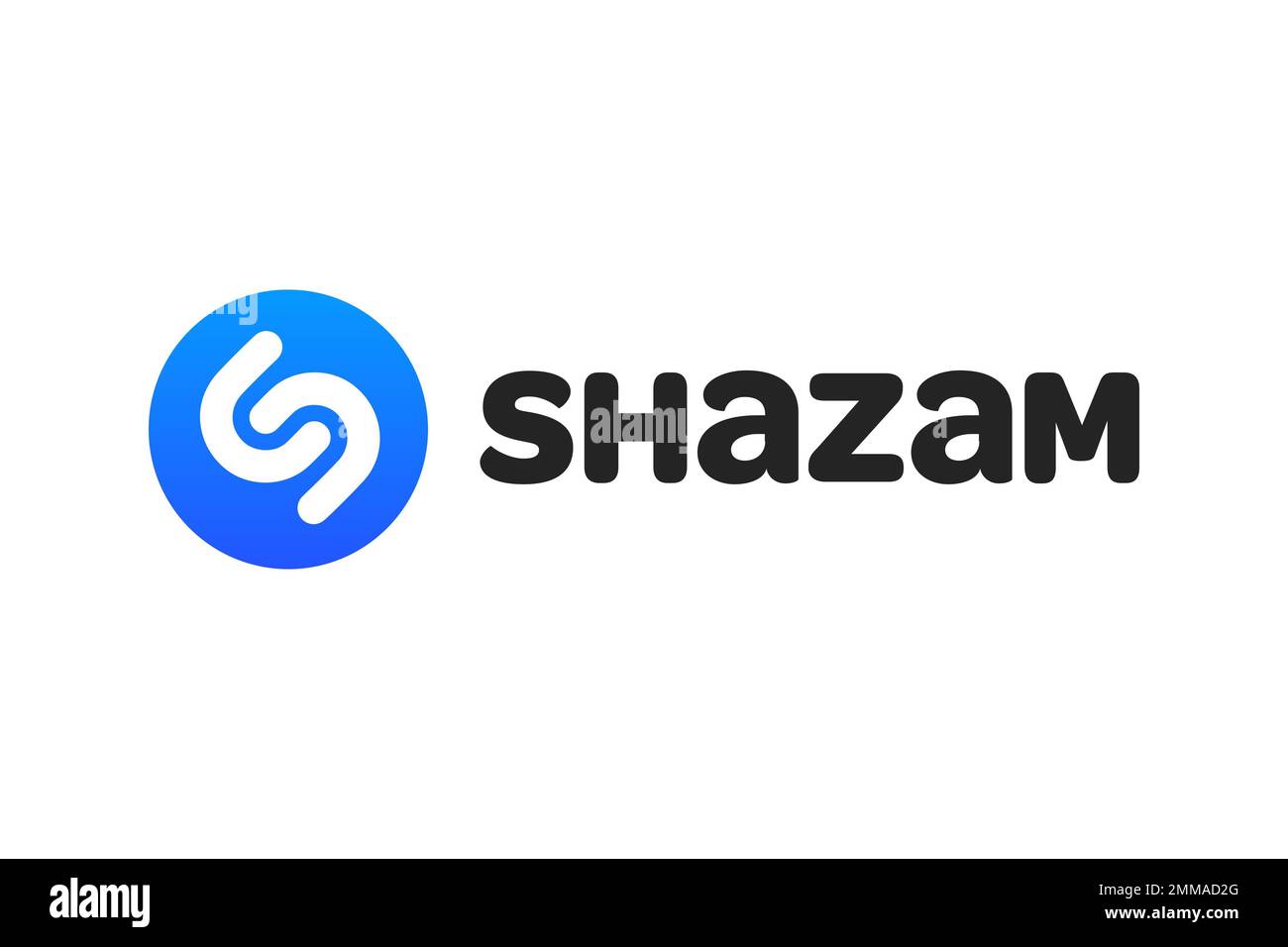 Shazam (application), white background, logo, brand name Stock Photo ...