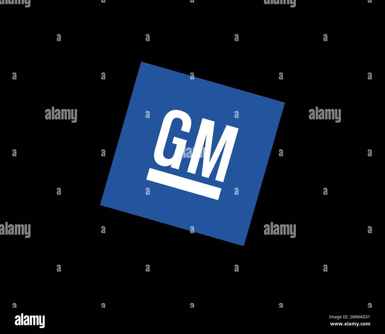 General Motors, rotated, black background, logo, brand name Stock Photo ...