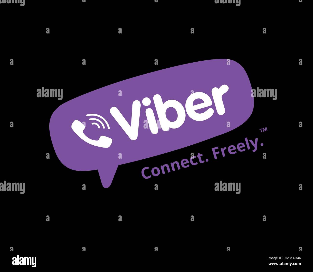 Viber, rotated, black background, logo, brand name Stock Photo - Alamy