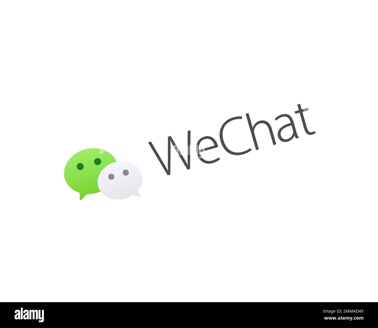 WeChat, rotated, white background, logo, brand name Stock Photo - Alamy