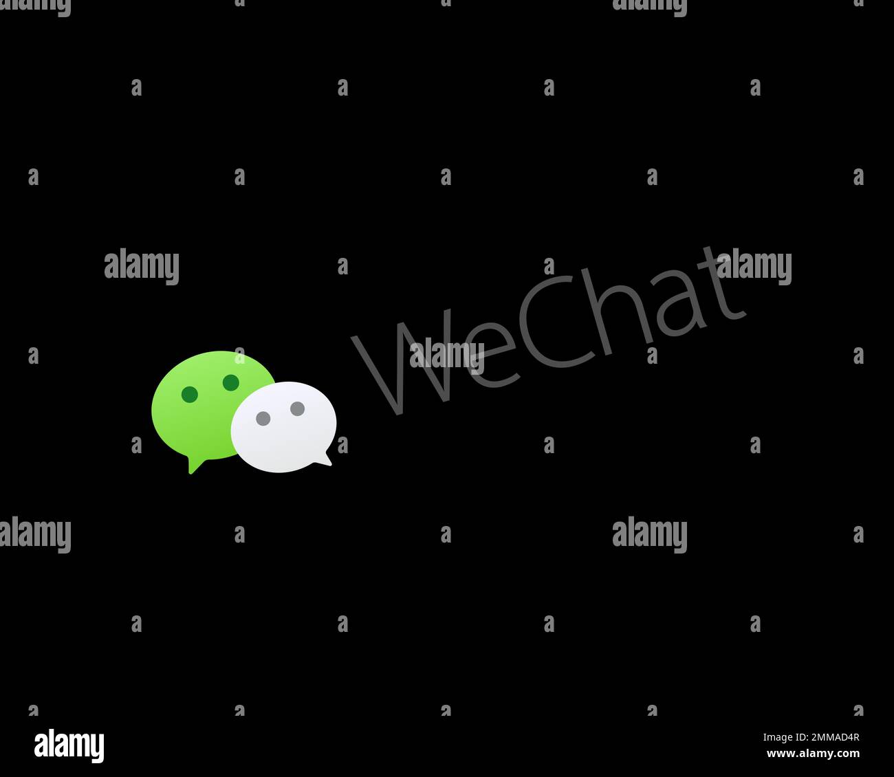 WeChat, rotated, black background, logo, brand name Stock Photo - Alamy
