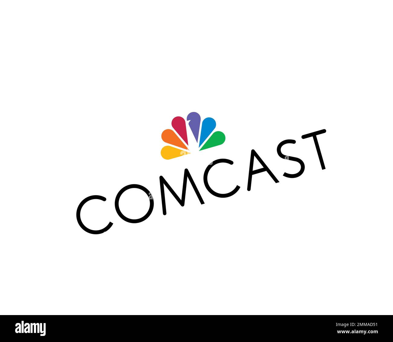 Comcast, Rotated, White background, Logo, Brand name Stock Photo - Alamy