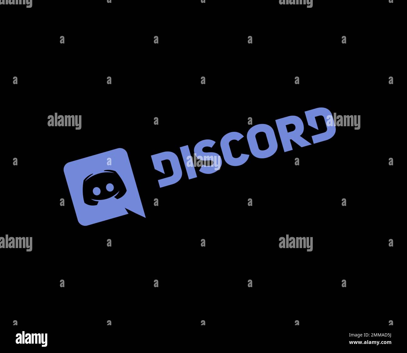 Discord (software), rotated, black background, logo, brand name Stock ...