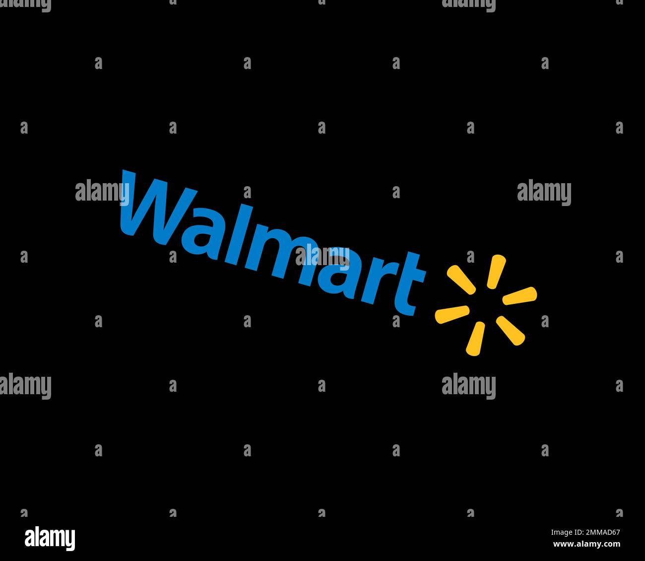 Walmart, rotated, black background, logo, brand name Stock Photo - Alamy