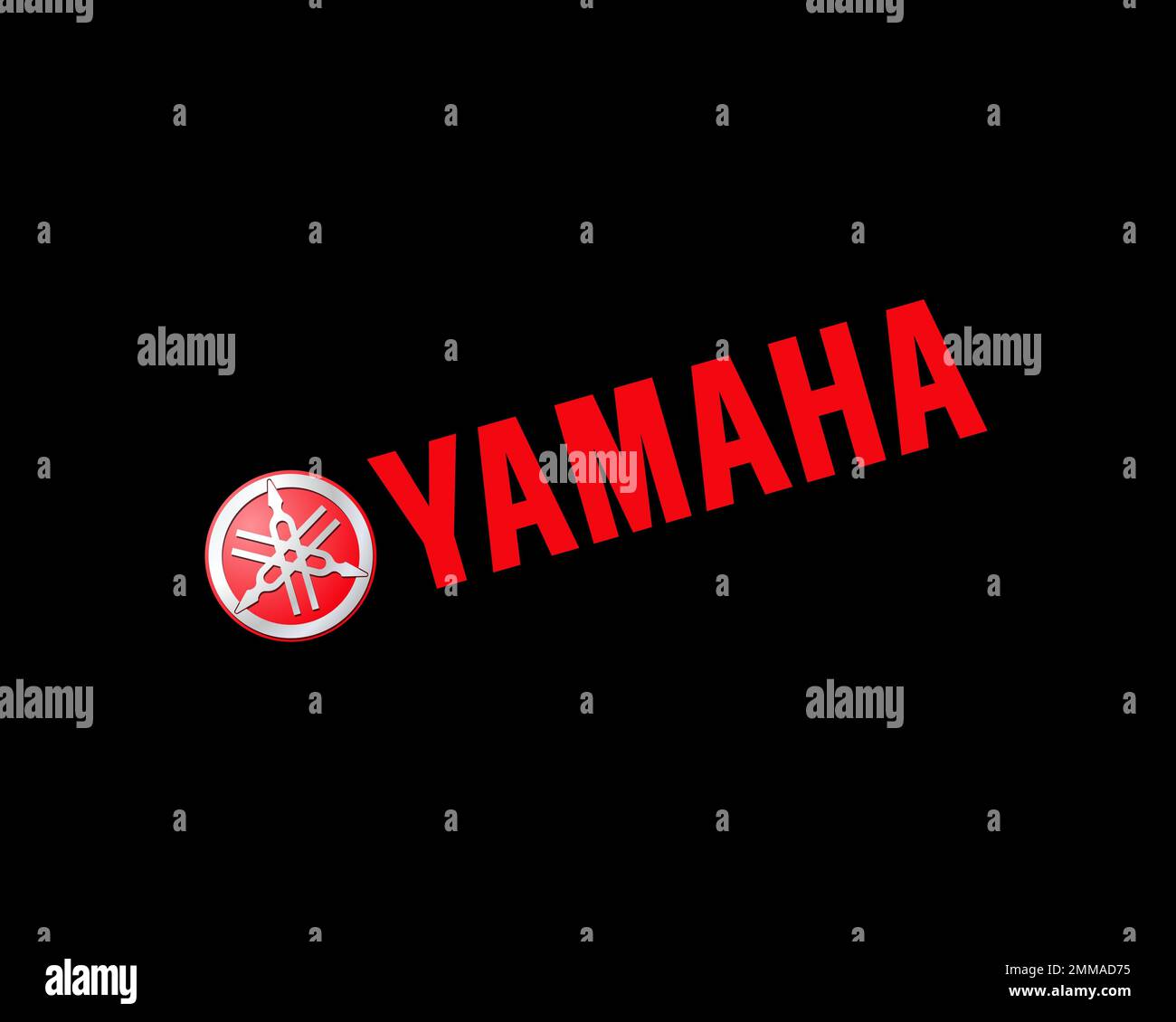 Yamaha Motor Company, rotated, black background, logo, brand name Stock ...