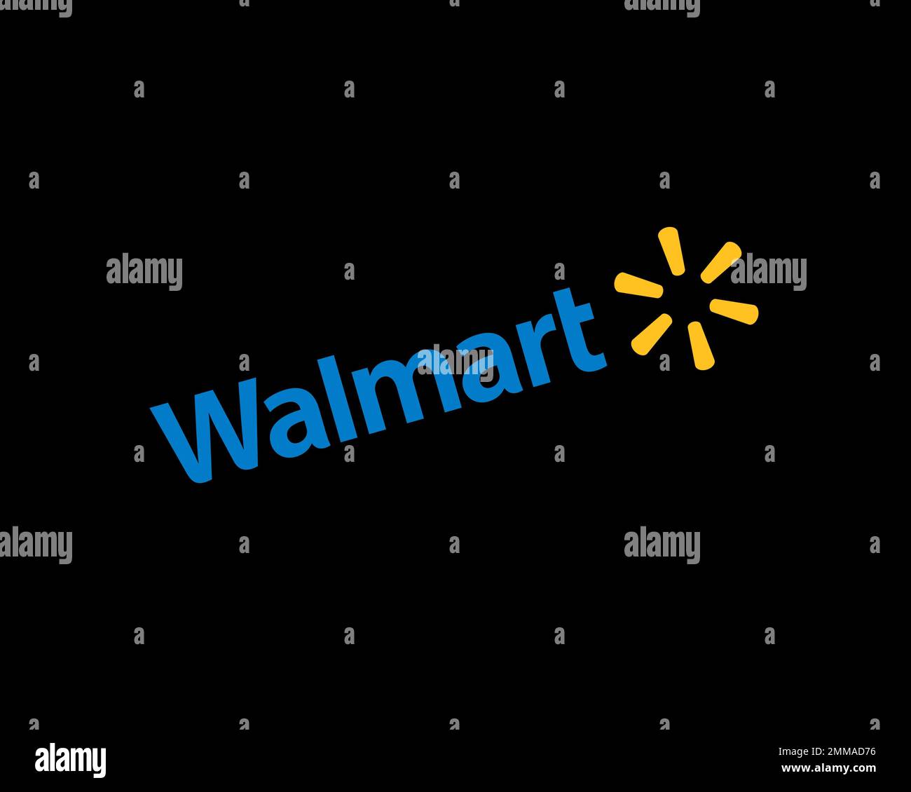 Walmart, rotated, black background, logo, brand name Stock Photo - Alamy