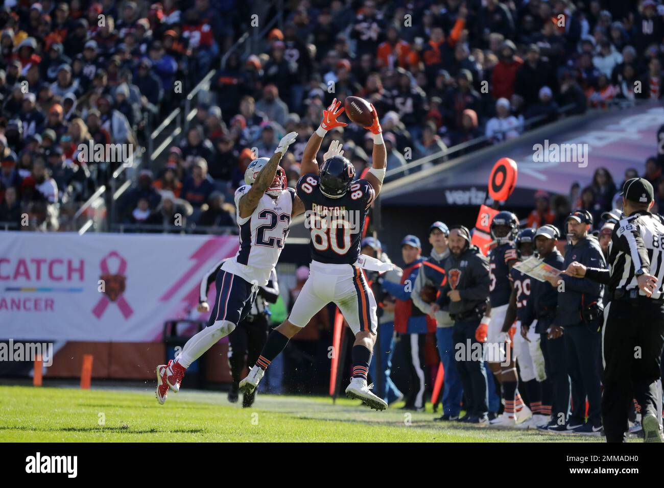 New England Patriots strong safety Patrick Chung (23) breaks up a pass ...