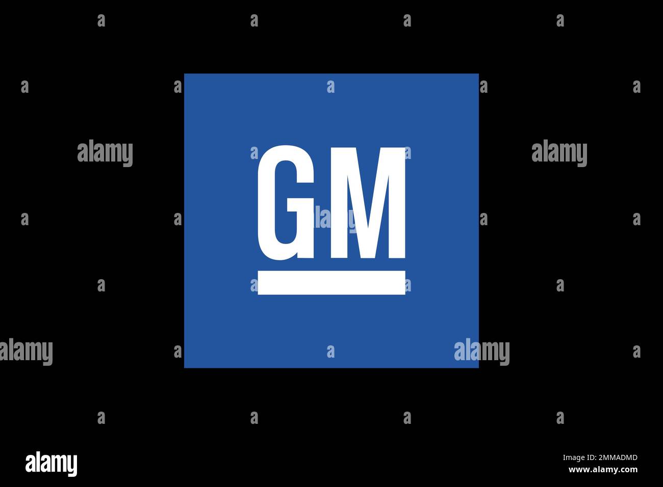 General Motors, black background, logo, brand name Stock Photo - Alamy