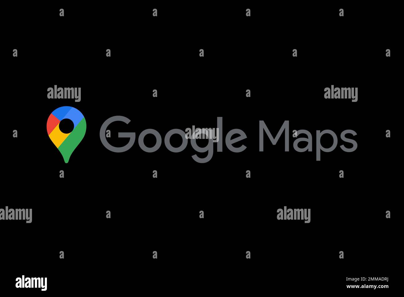 Google Maps, black background, logo, brand name Stock Photo - Alamy
