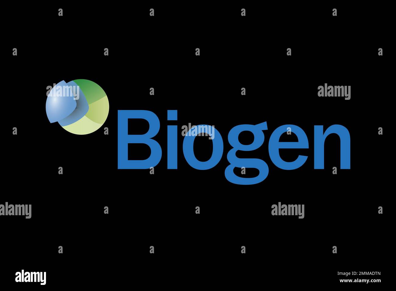 Biogen, black background, logo, brand name Stock Photo - Alamy